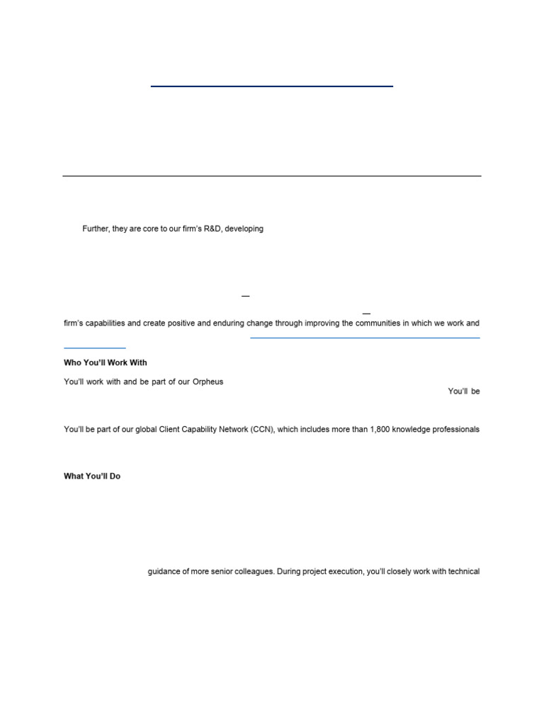 McKinsey Client Capability Network - Spendscape Job Description | PDF