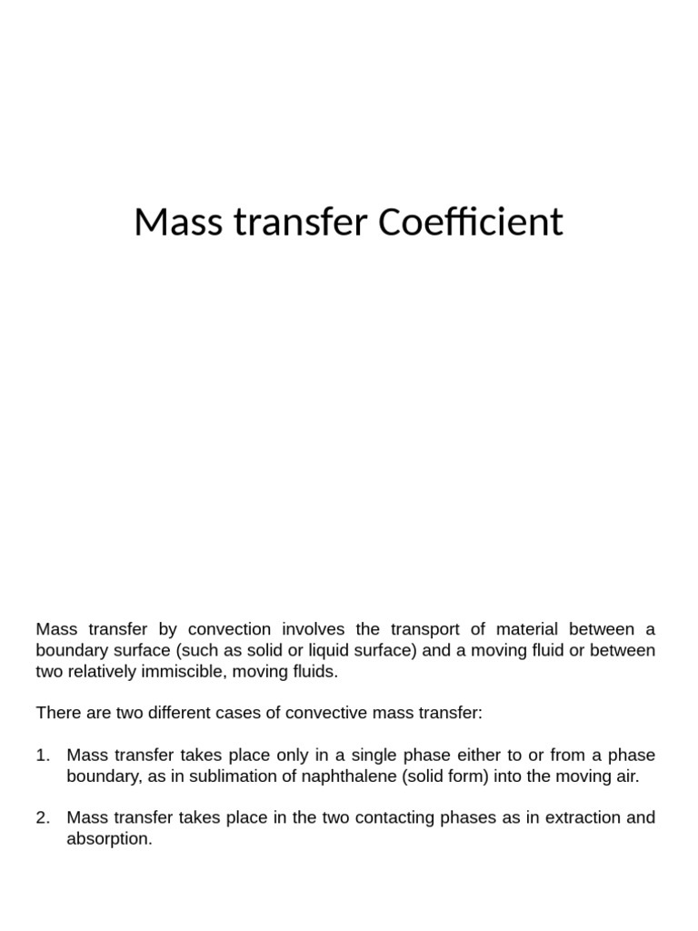 Mass Transfer Coefficient | PDF