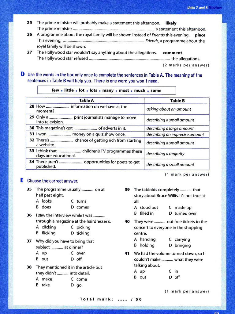 Destination B2. Grammar Vocabulary With Answer Key-Pages-55 | PDF