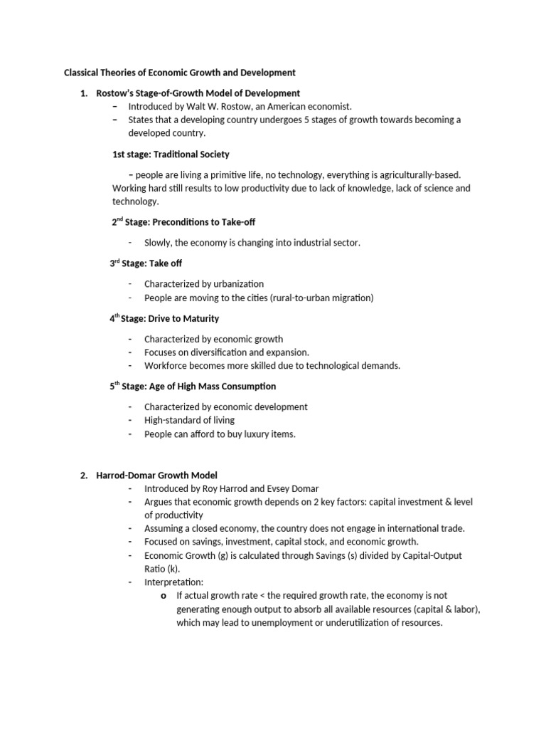 Classical Theories of Economic Growth and Development | PDF | Economics ...