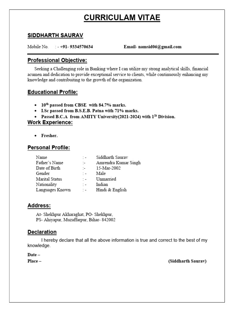 Resume Siddharth (Easy) | PDF | Business