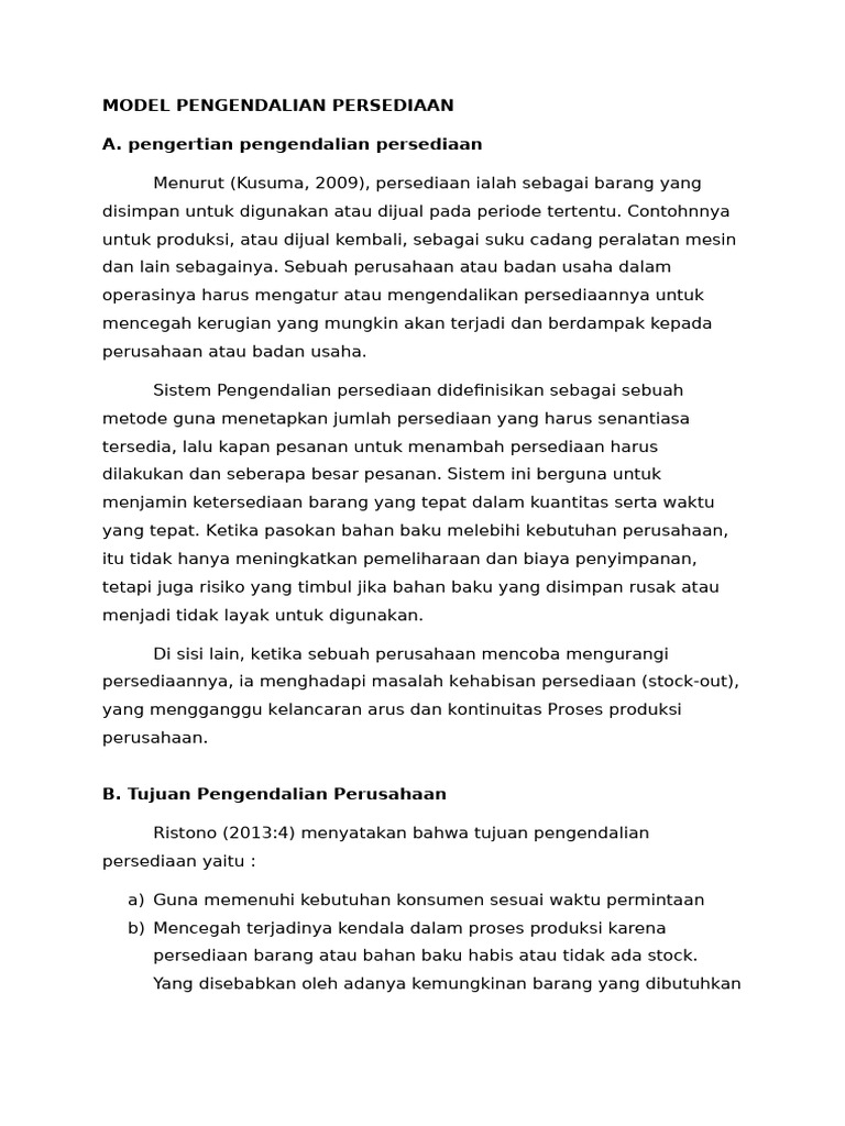 Pengendalian Persediaan | PDF