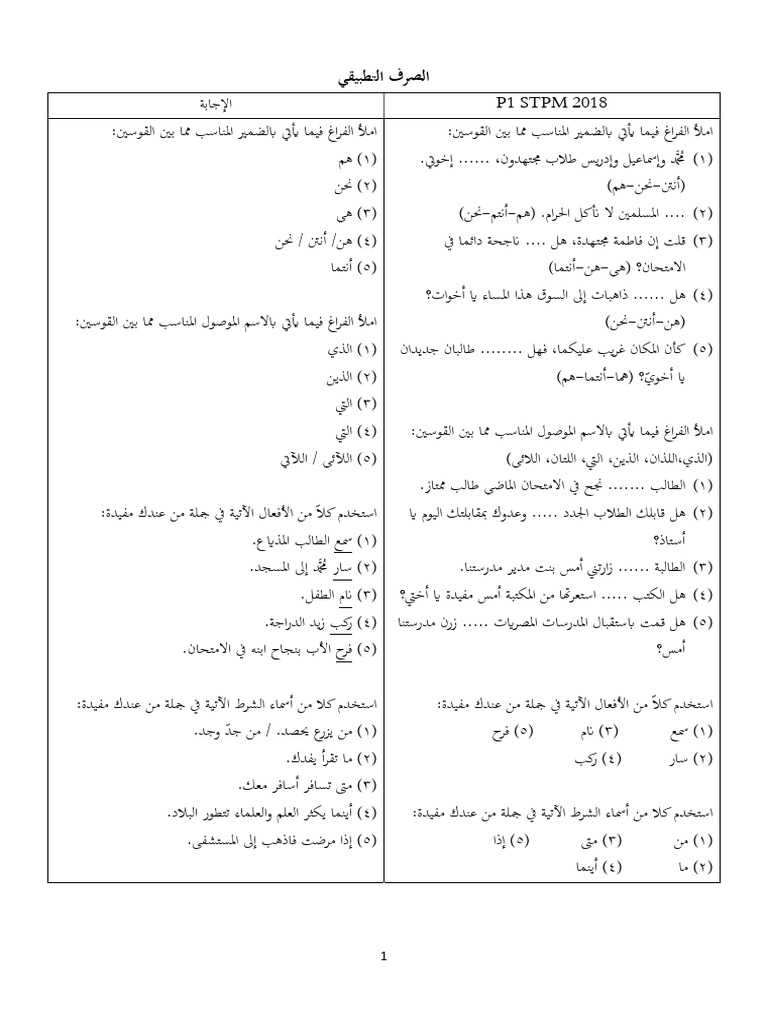 Contoh Soraf Penggal 1 | PDF