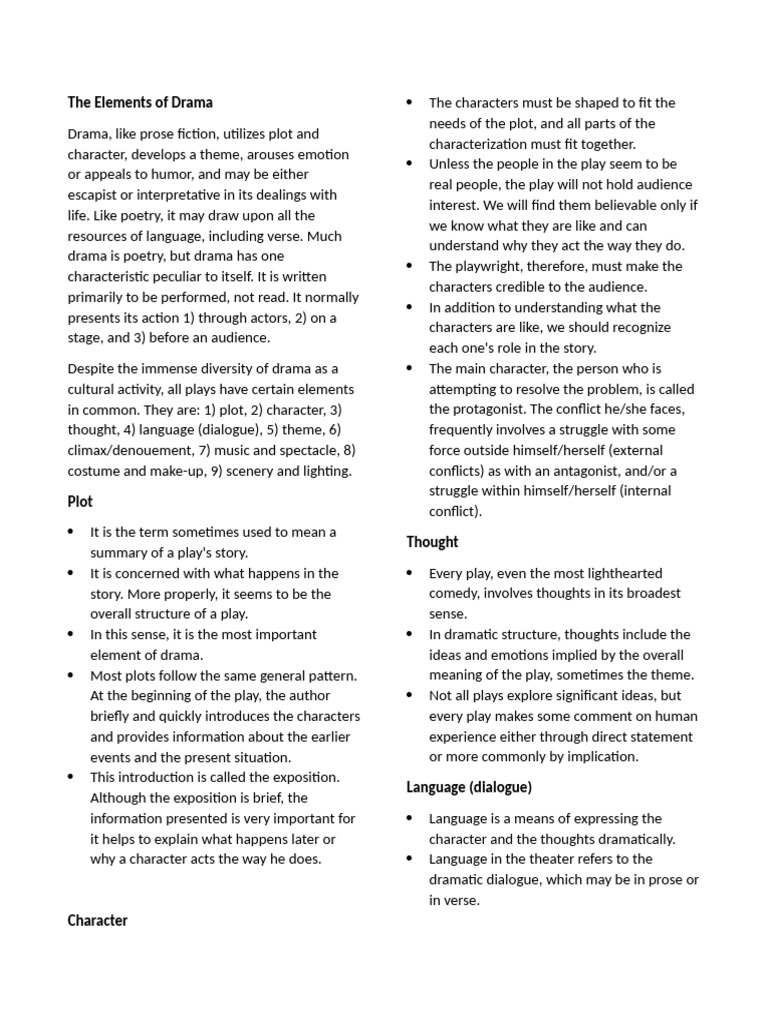 The Elements of Drama | PDF