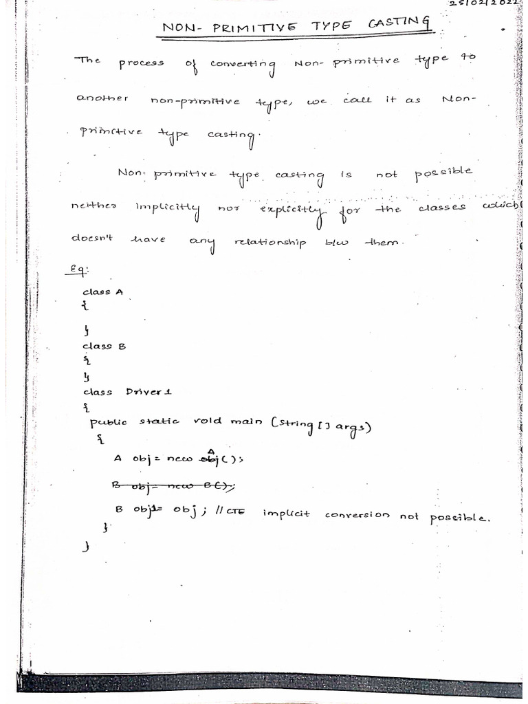 Non Primitive Typecasting | PDF