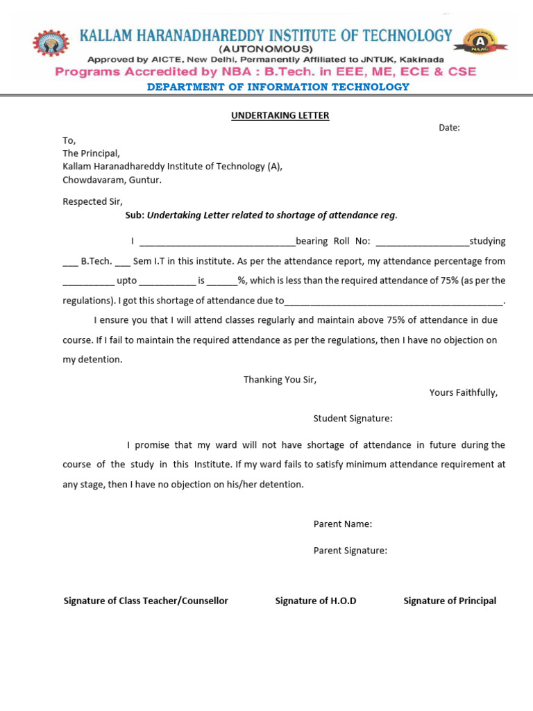 Undertaking Letter | PDF