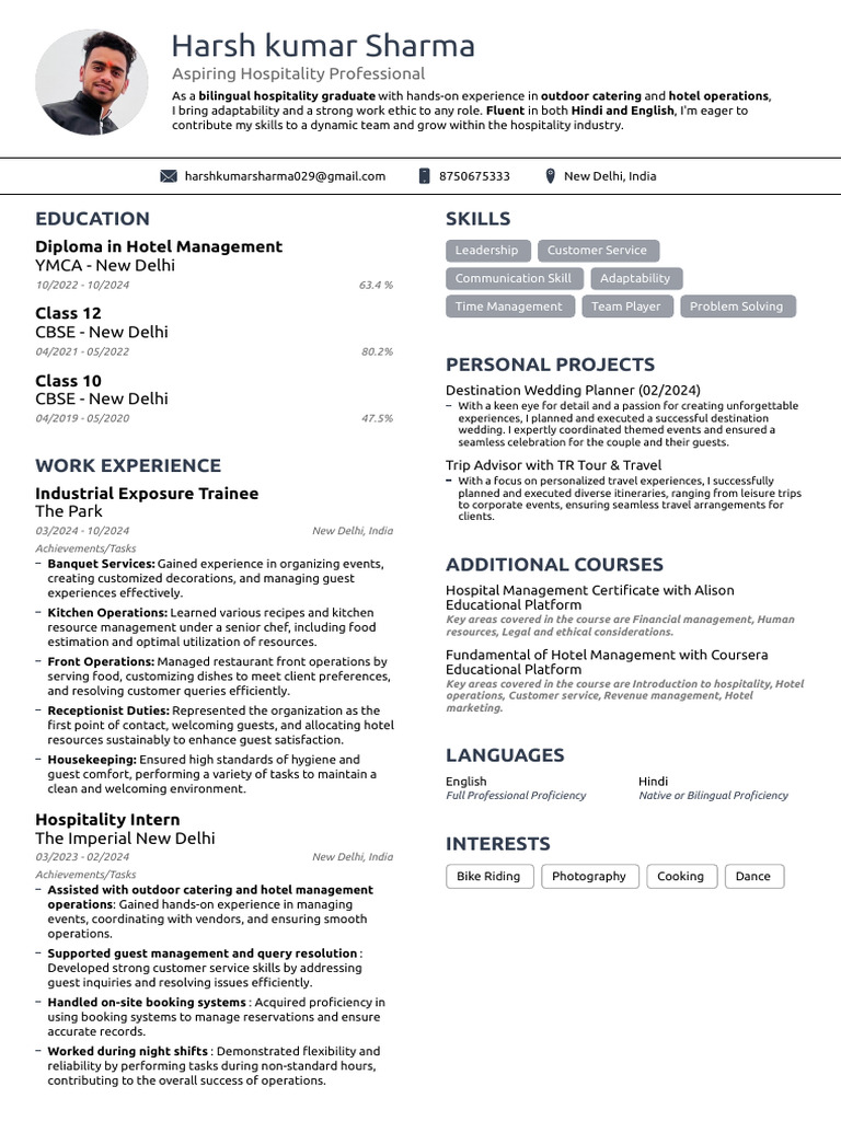 Harsh Kumar Sharma Resume | PDF | Career & Growth | Business