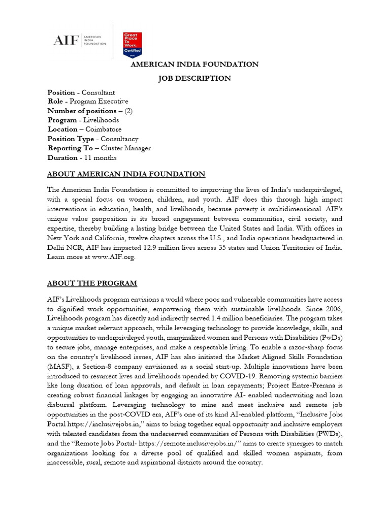 7.program Executive - Job Description | PDF