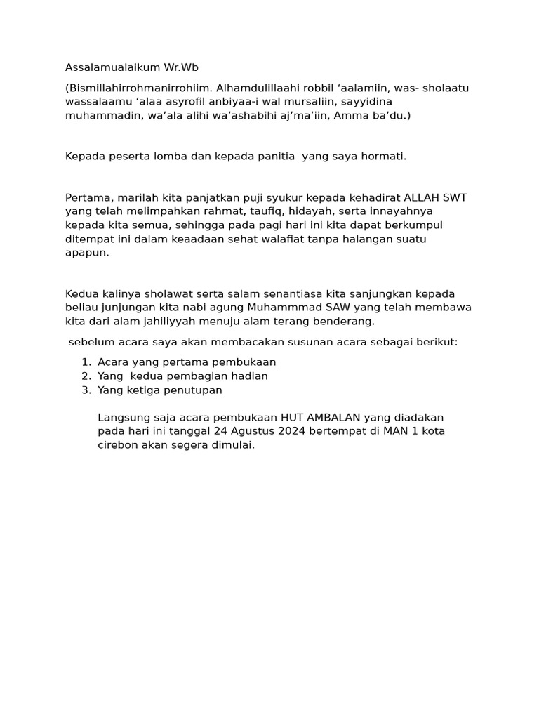 Teks MC Formal | PDF