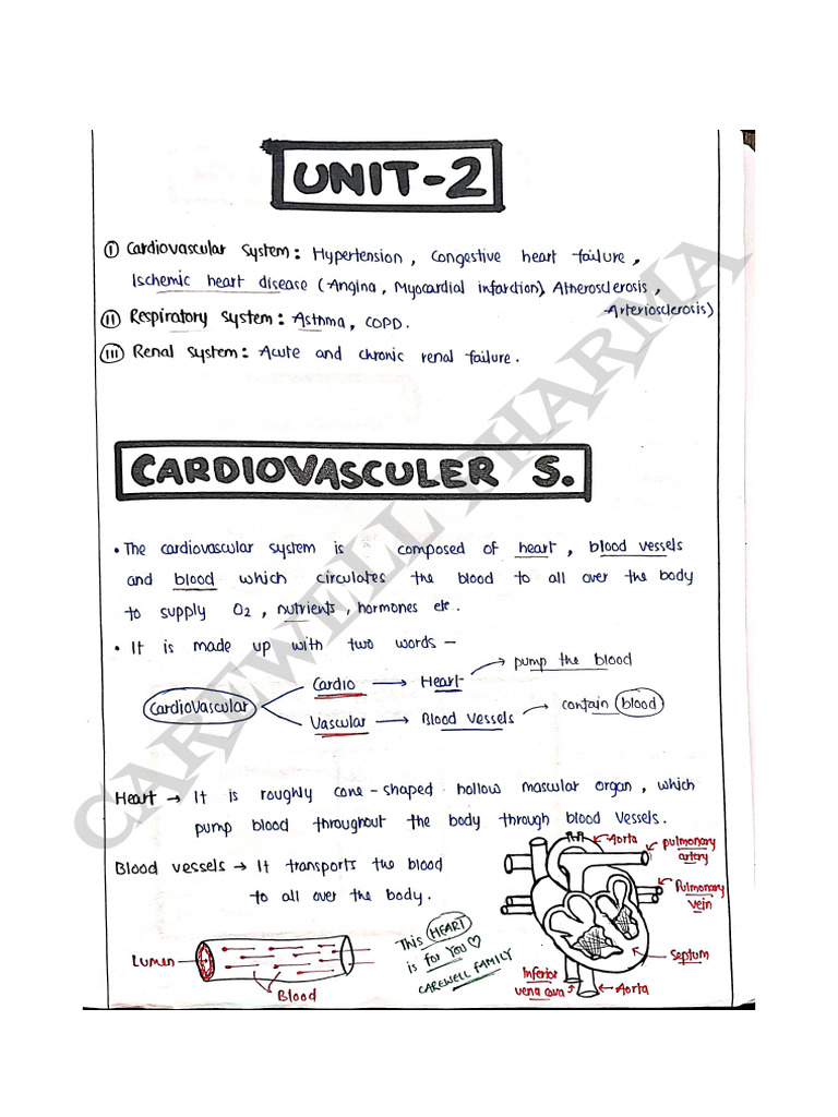 Unit 2, Pathophysiology, B Pharmacy 2nd Sem, Carewell Pharma | PDF