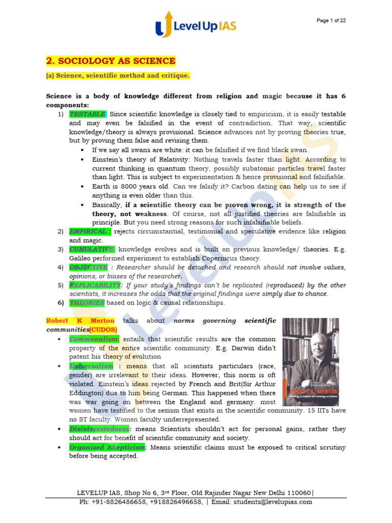 UNIT 2 Complete Sociology - Part 01 | PDF