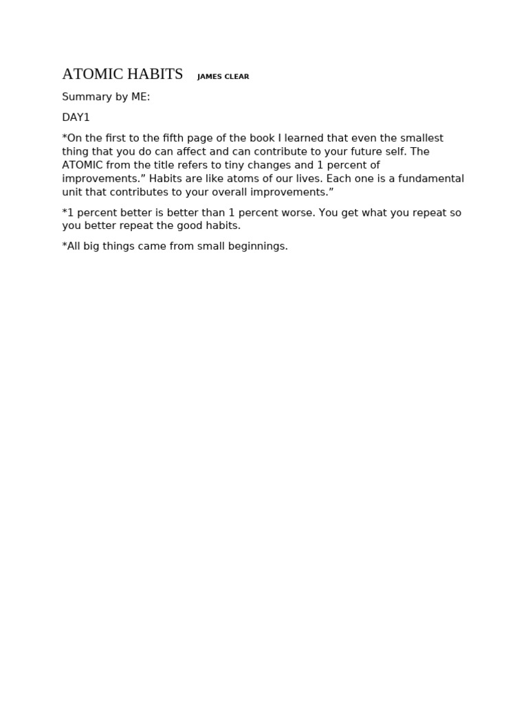 Atomic Habits James Clear | PDF