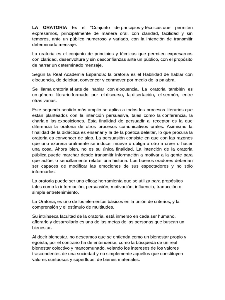 La Oratoria | PDF