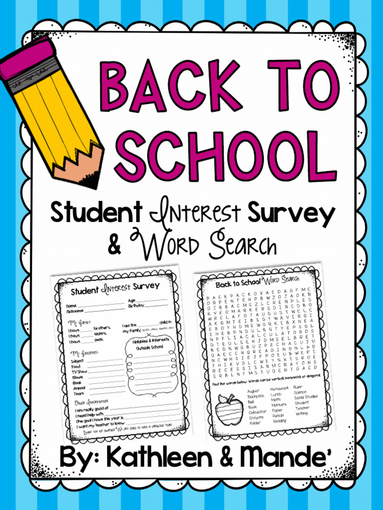 Student Survey: Word Search Interest | PDF