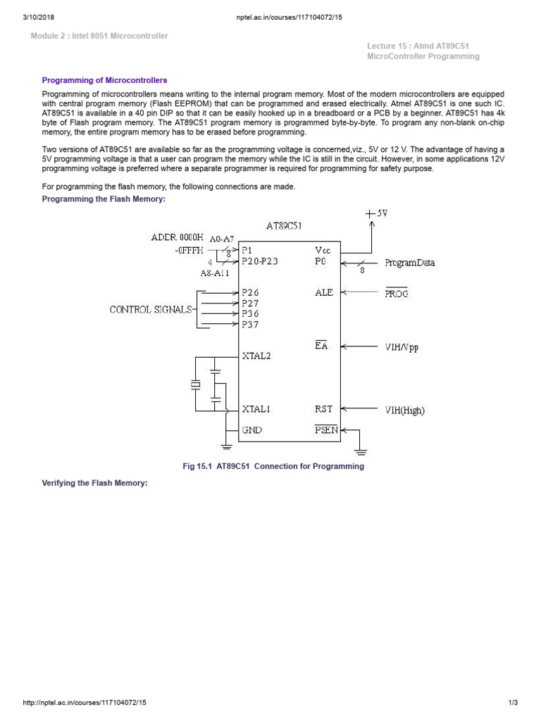 Programming of Microcontrollers: Programming The Flash Memory | PDF