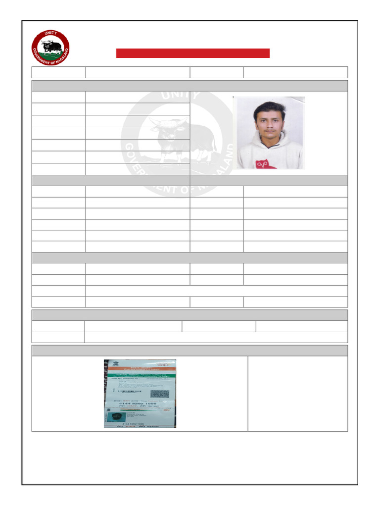 Nagaland Inner Line Permit: Application Form: Domestic Tourist | PDF