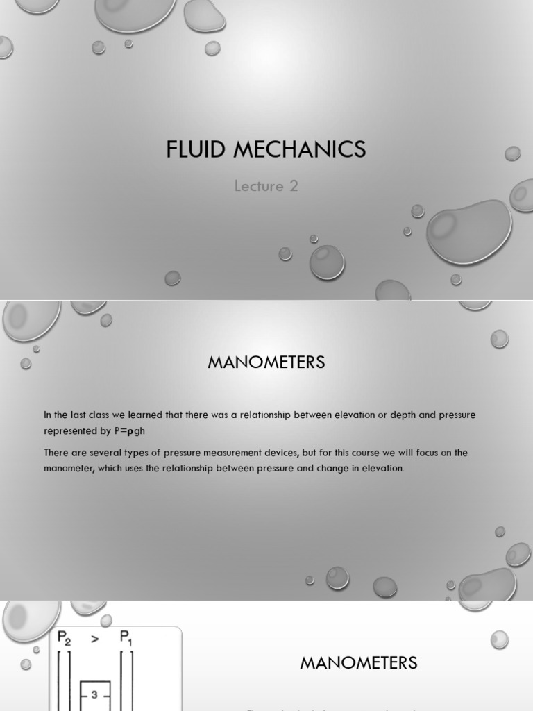 Fluid Mechanics Lecture 2 | PDF