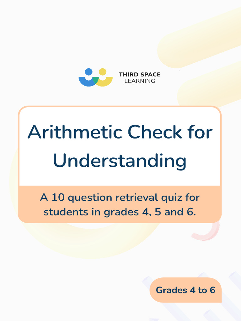 Third Space Learning Arithmetic Check For Understanding | PDF