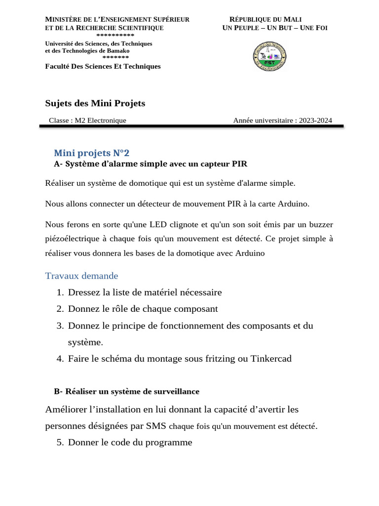 Sujets 2 Des Mini Projets | PDF