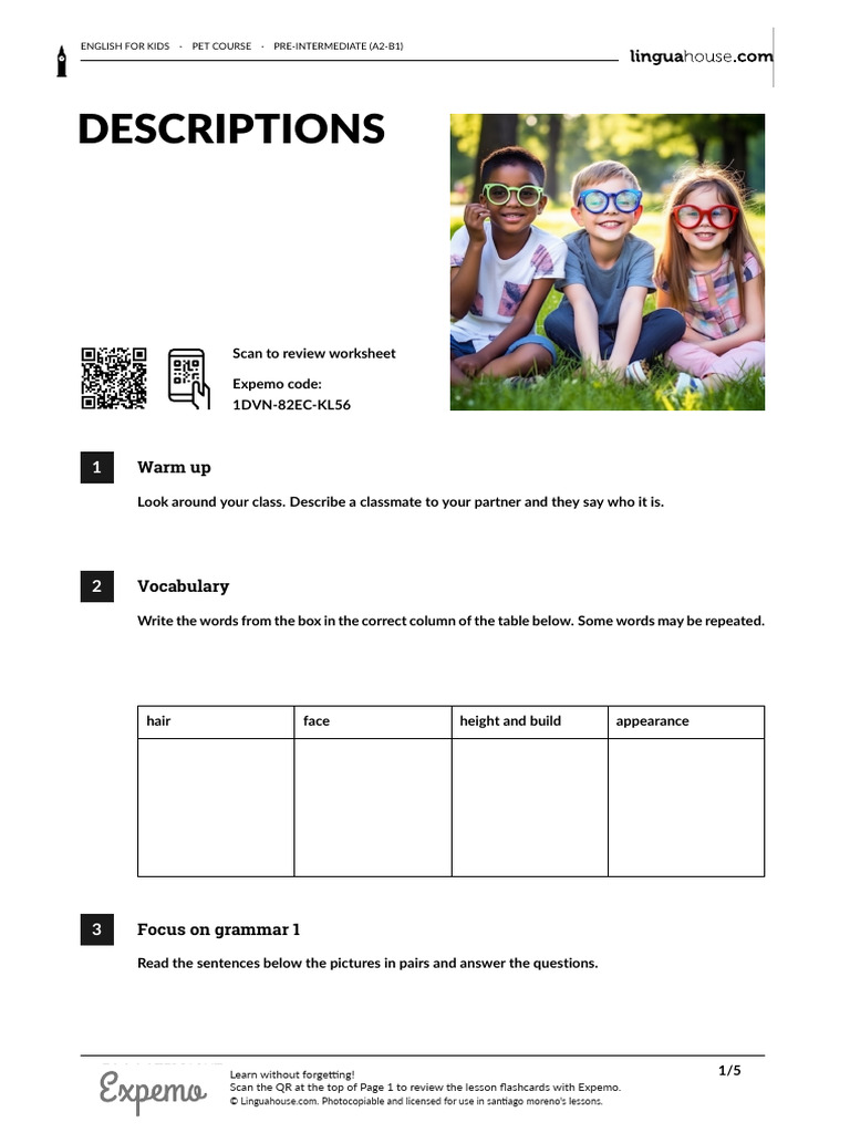 Descriptions British English Teacher | PDF