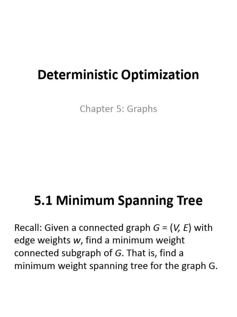 Deterministic Optimization: Chapter 5: Graphs | PDF