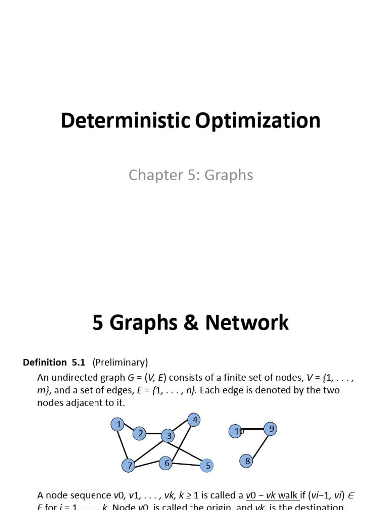 Deterministic Optimization: Chapter 5: Graphs | PDF