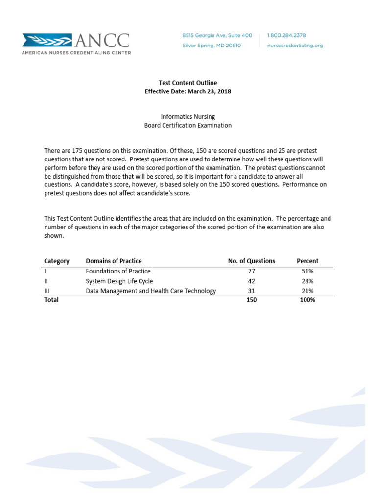 Ancc Informatics Exam Pdf Health Informatics Nursing