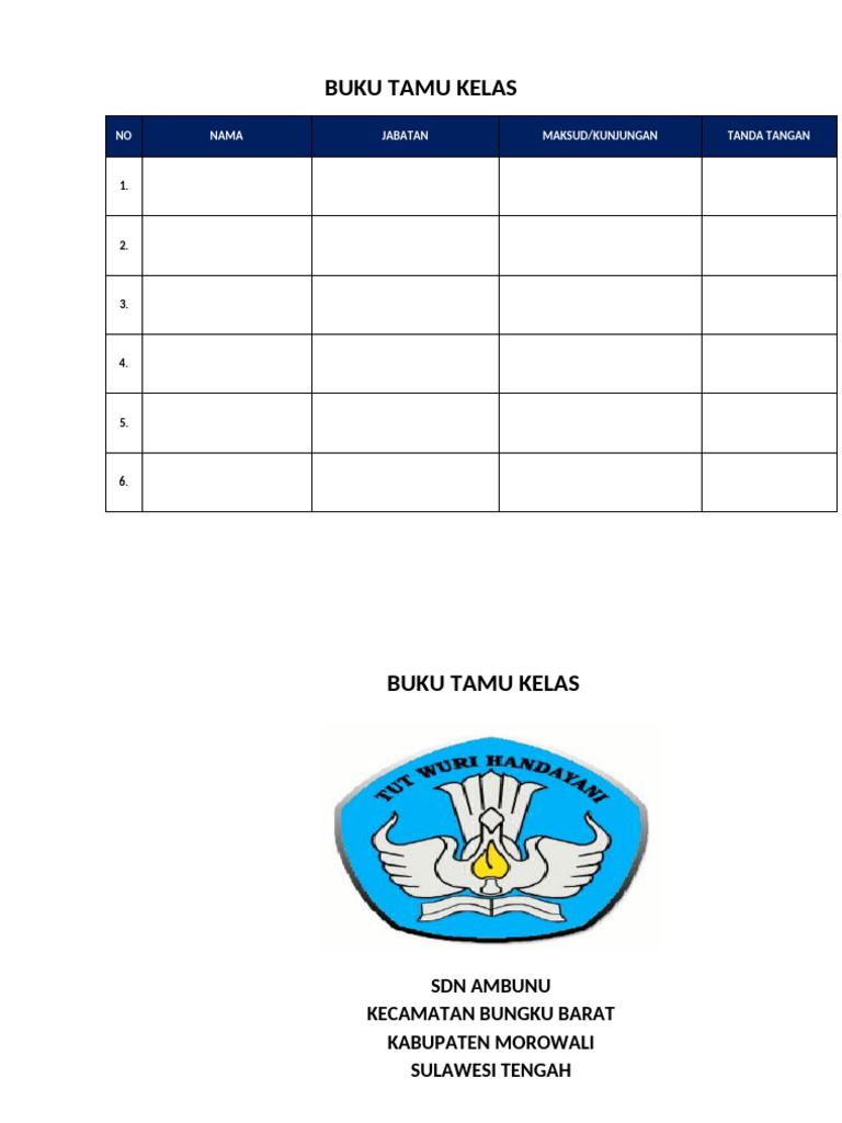 Buku Tamu Kelas | PDF