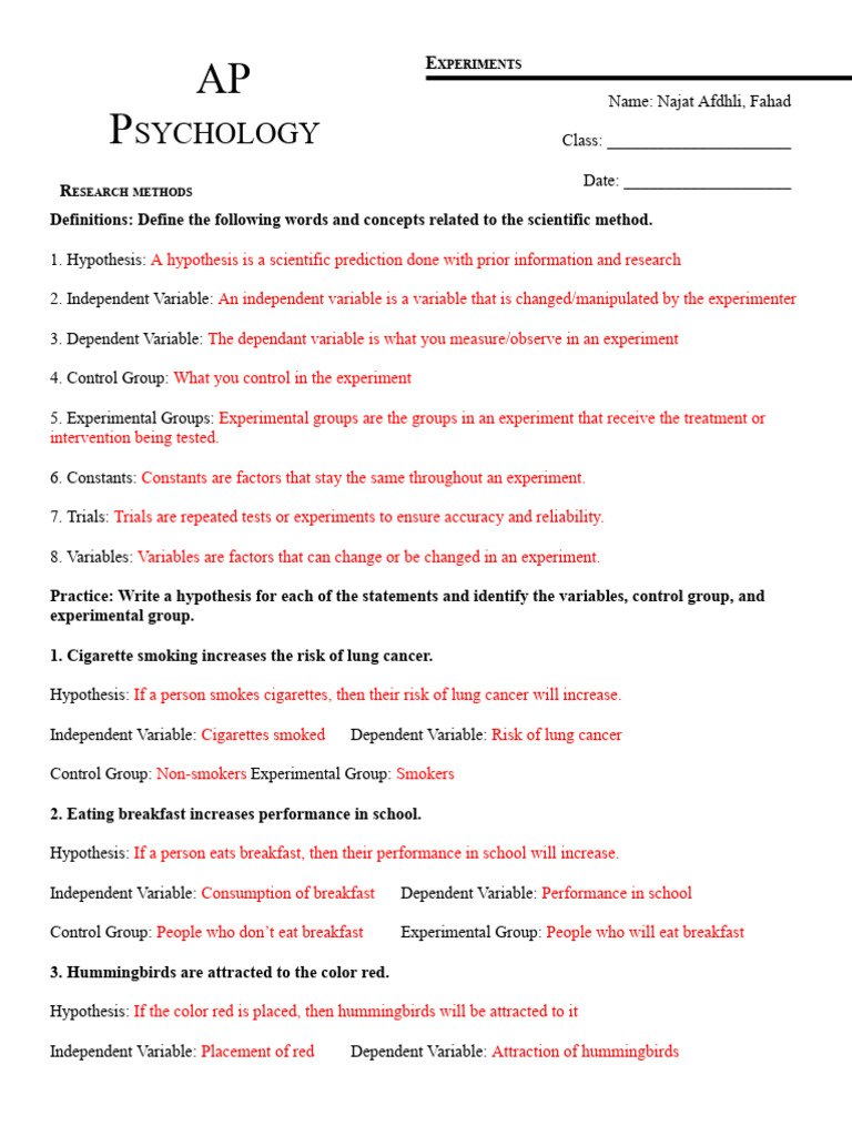 Experimental+Design+Worksheet.docx | PDF