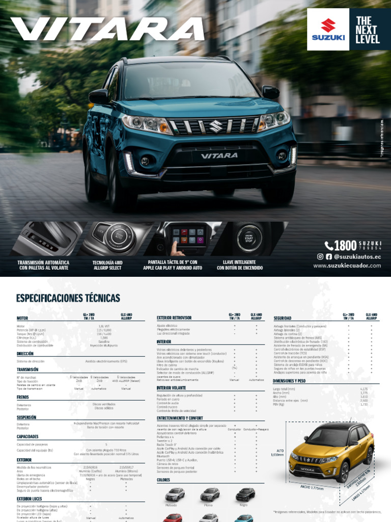 SZK Vitara Ficha Tecnica 20220314 | PDF | Vehículos | Carros deportivos