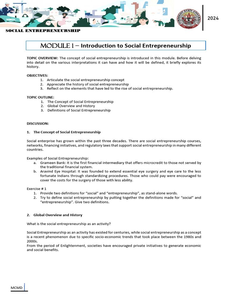 Introduction To Social Entrepreneurship | PDF