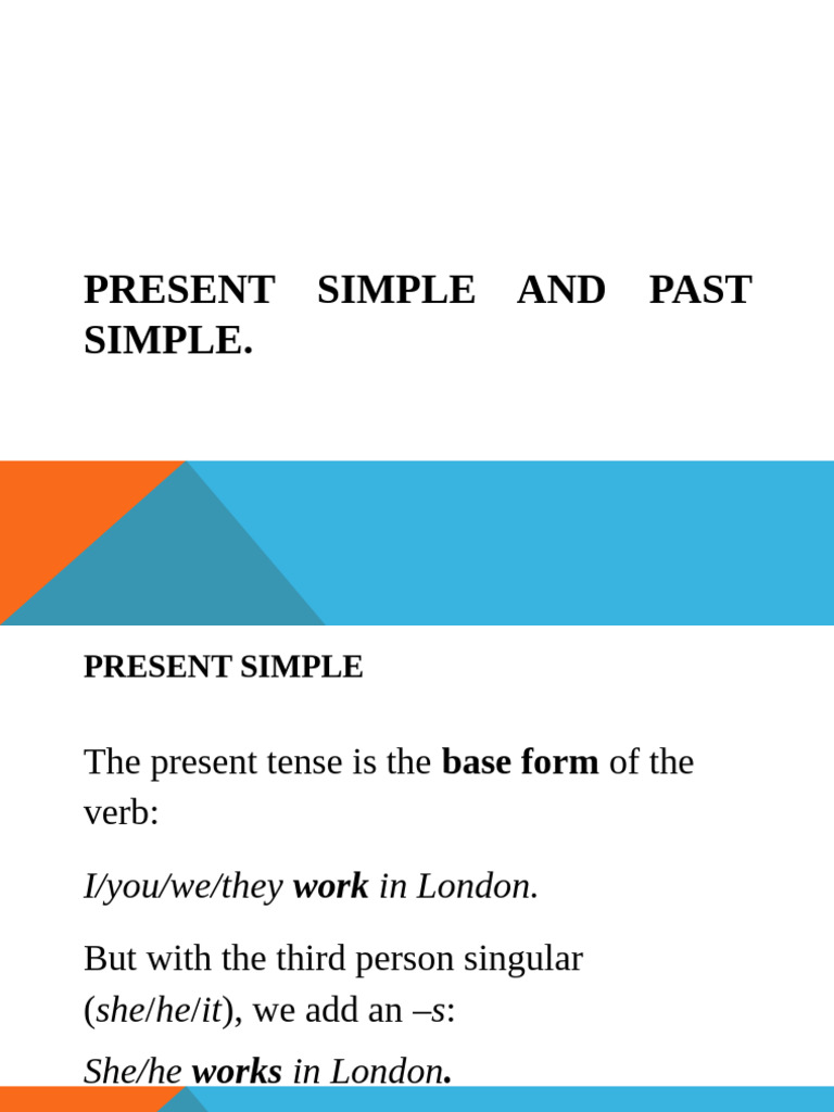 Present and Past Simple Slide | PDF