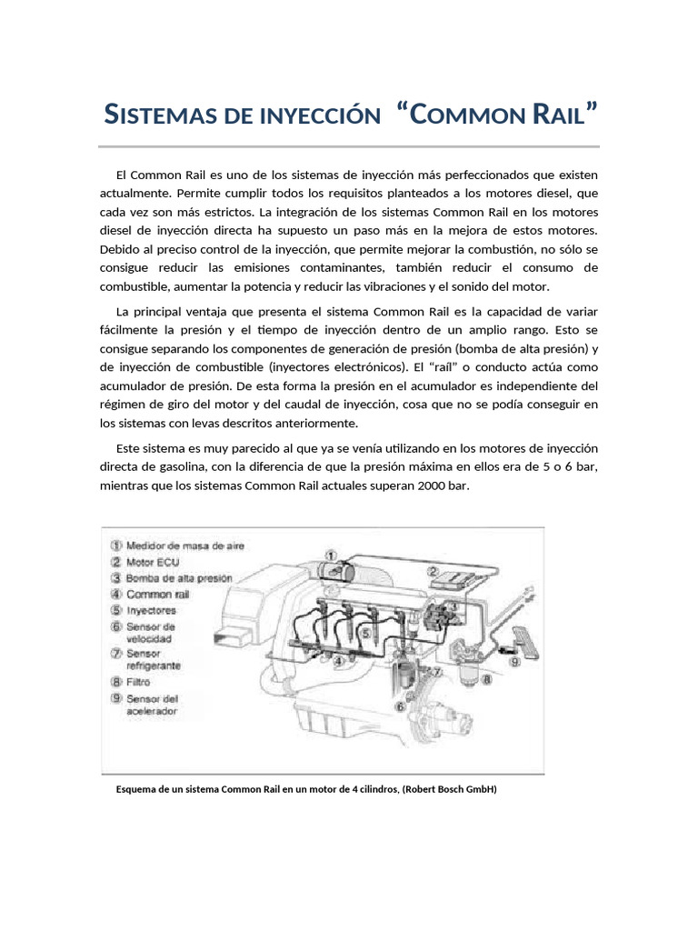 Sistemas de Inyección Common Rail | PDF