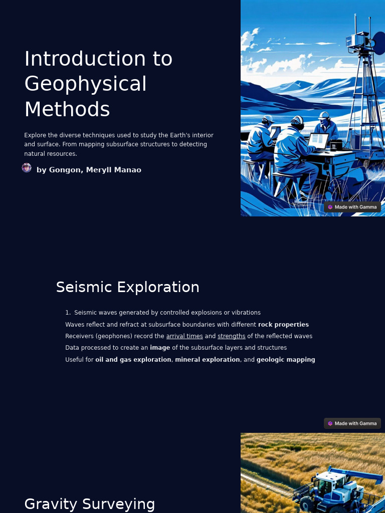 Introduction To Geophysical Methods: by Gongon, Meryll Manao | PDF