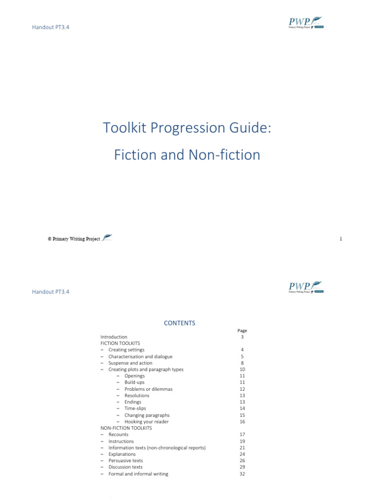 Talk For Writing Toolkit Progression Guide | PDF