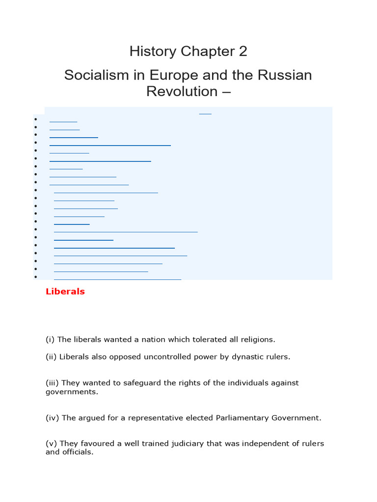 History Chapter 2 Class 9 | PDF | Socialism | Nicholas Ii Of Russia