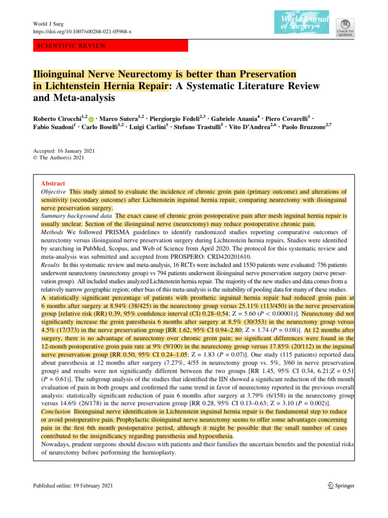 Ilioinguinal Nerve Neurectomy Is Better Than Preservation in ...