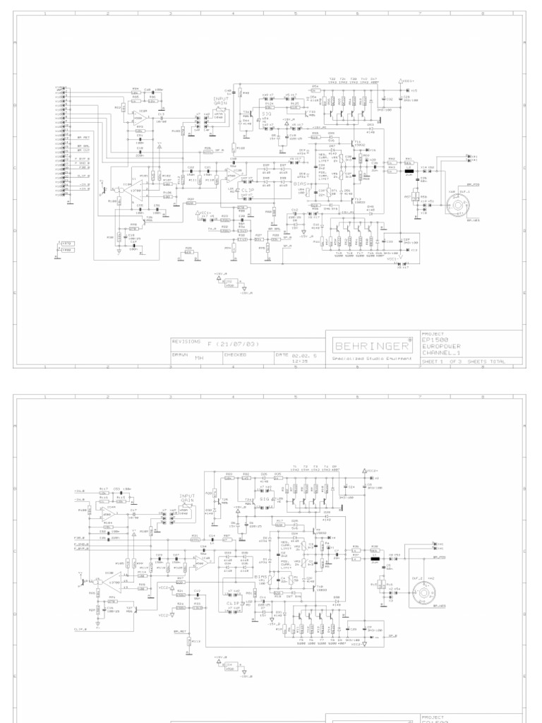 Behringer Europower EP 1500 Schematics | PDF