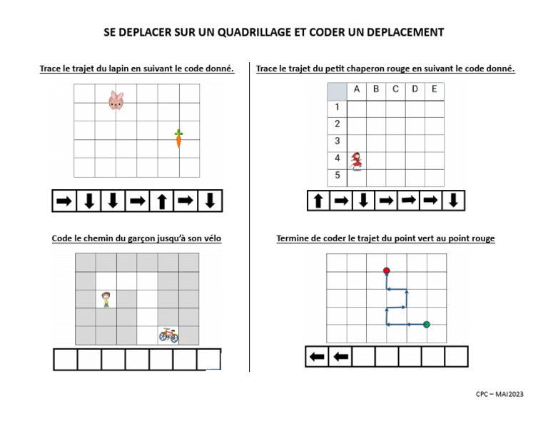 Deplacement Codage Quadrillage | PDF