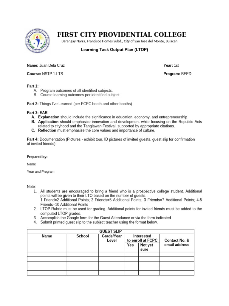 Learning Task Output For Tanglawan Expo | PDF