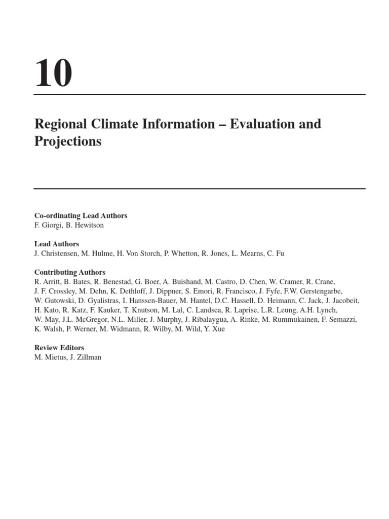 Regional Climate Information – Evaluation and Projections | PDF ...