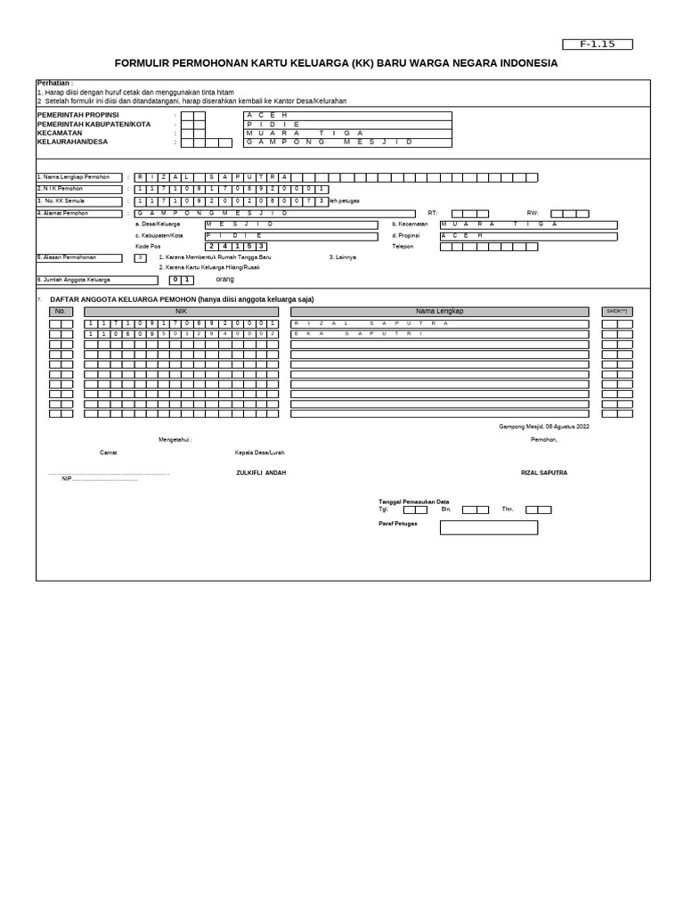 formulir-permohonan-kk-baru-wni-f-1-15-edisi-4-maret-09 | PDF