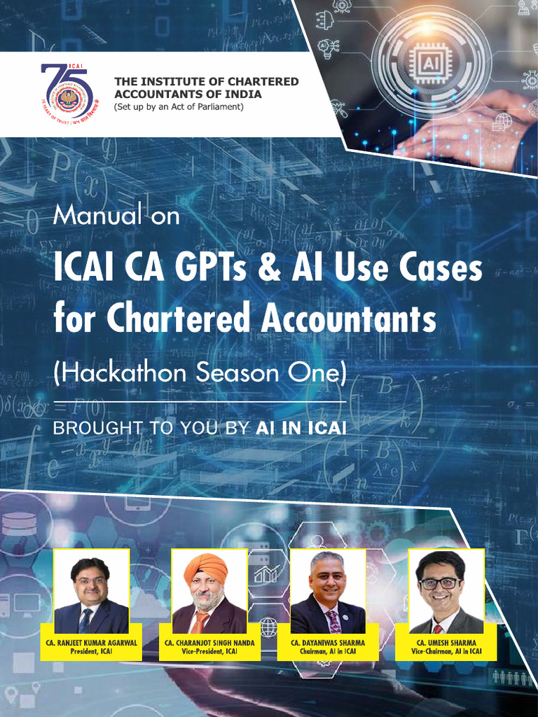 Manual On ICAI CA GPTs and AI Use Cases For Chartered Accountants | PDF