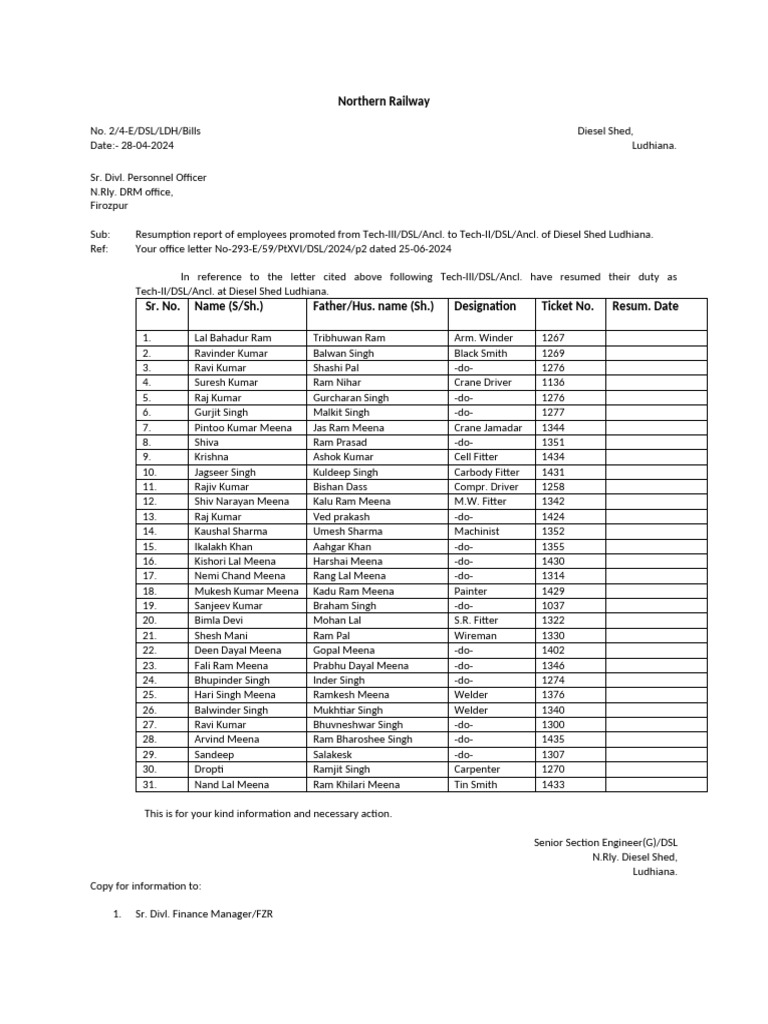 resumption report | PDF