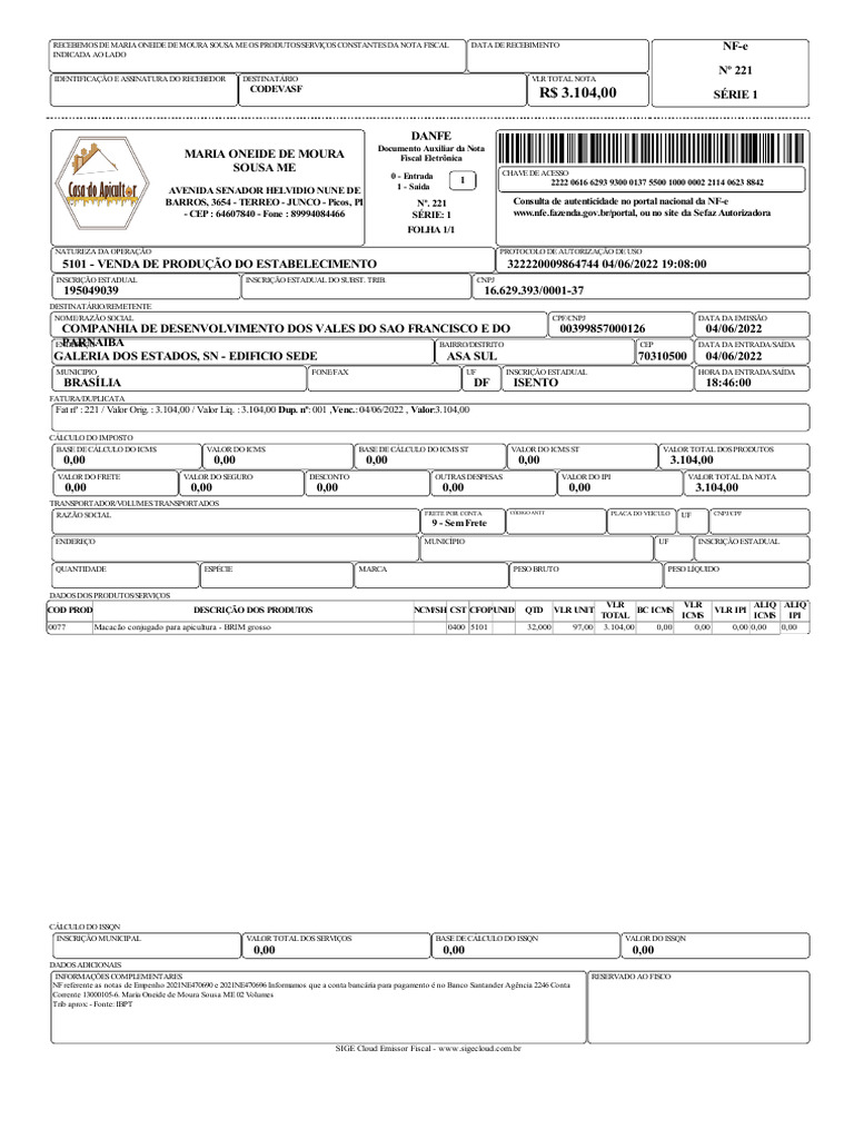 Danfe 221 | PDF