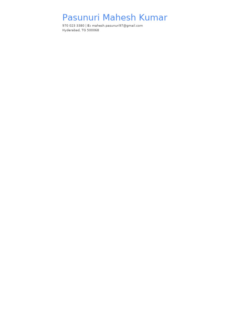 Mahesh Shetty Resume | PDF