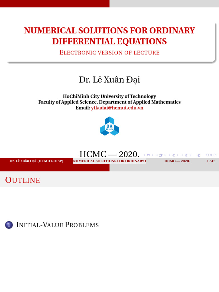 Numerical Differential Equation | PDF