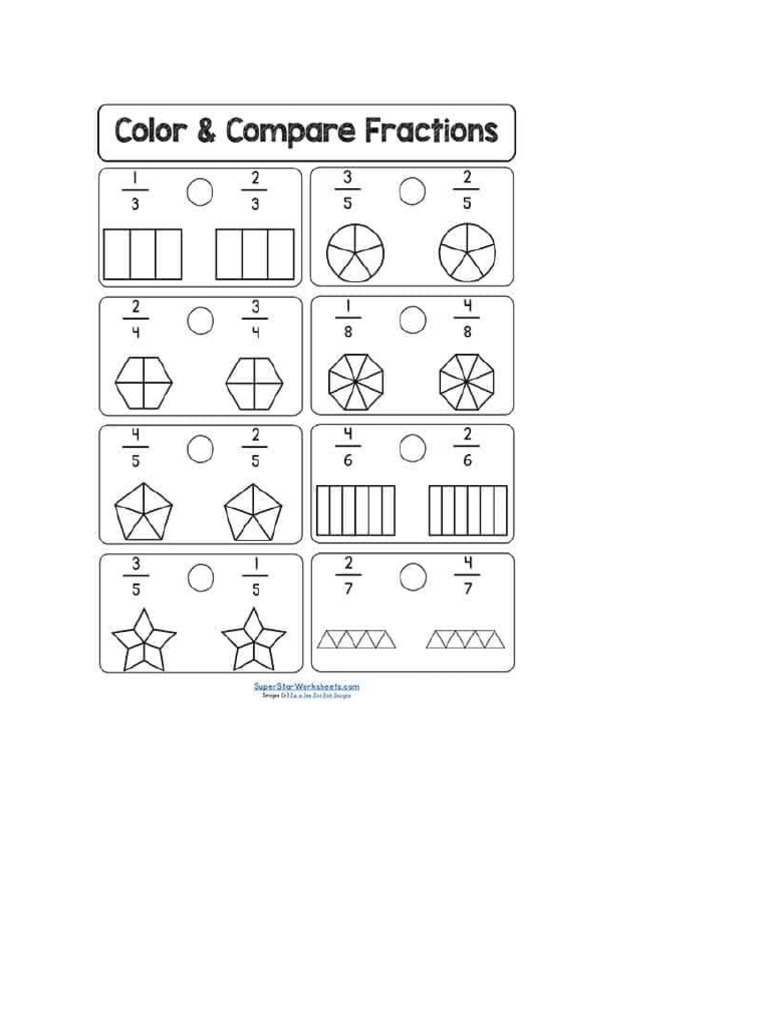 Color and Comparison of Fractions Taller | PDF