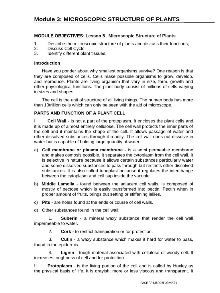 Module 3 Part 1 Lec Microscopic Structure Of.. | PDF