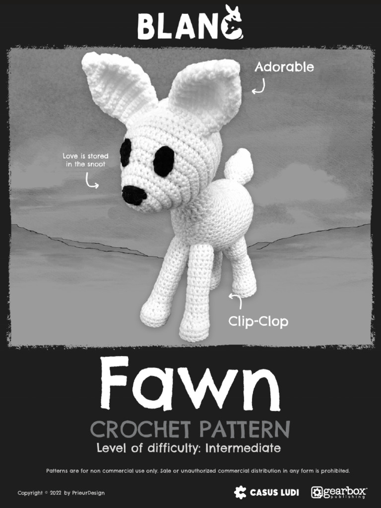 BLANC Fawn Crochet Pattern | PDF | Crochet | Needlework